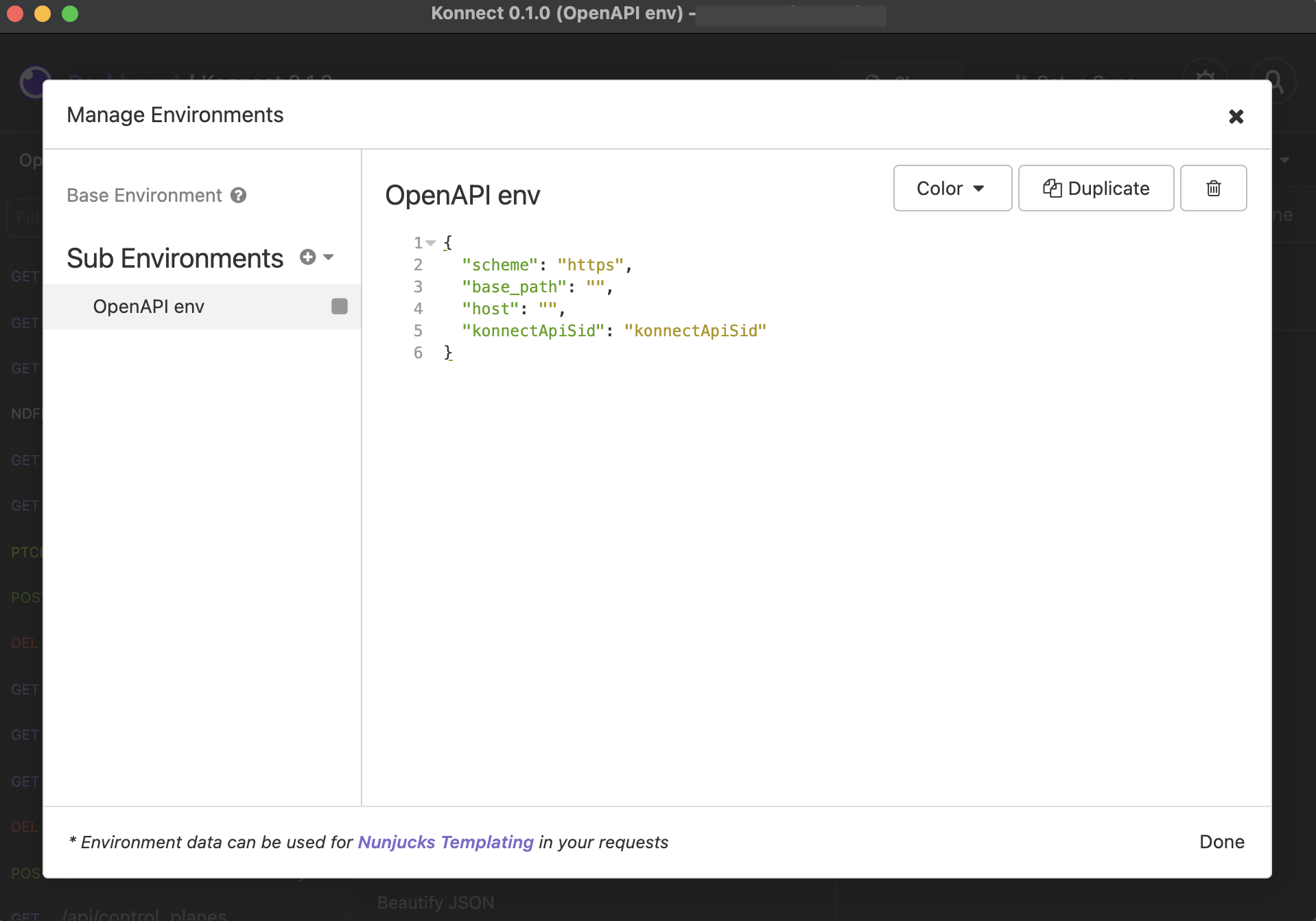 Environment Variables Insomnia Docs